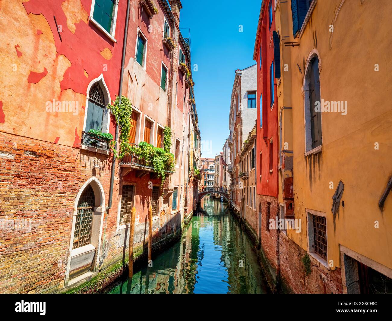 Venice City Shape with the water canal and the colored house facades ...