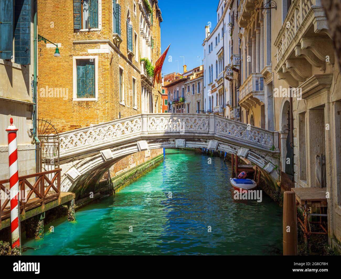 Venice City Shape with the water canal and the colored house facades ...
