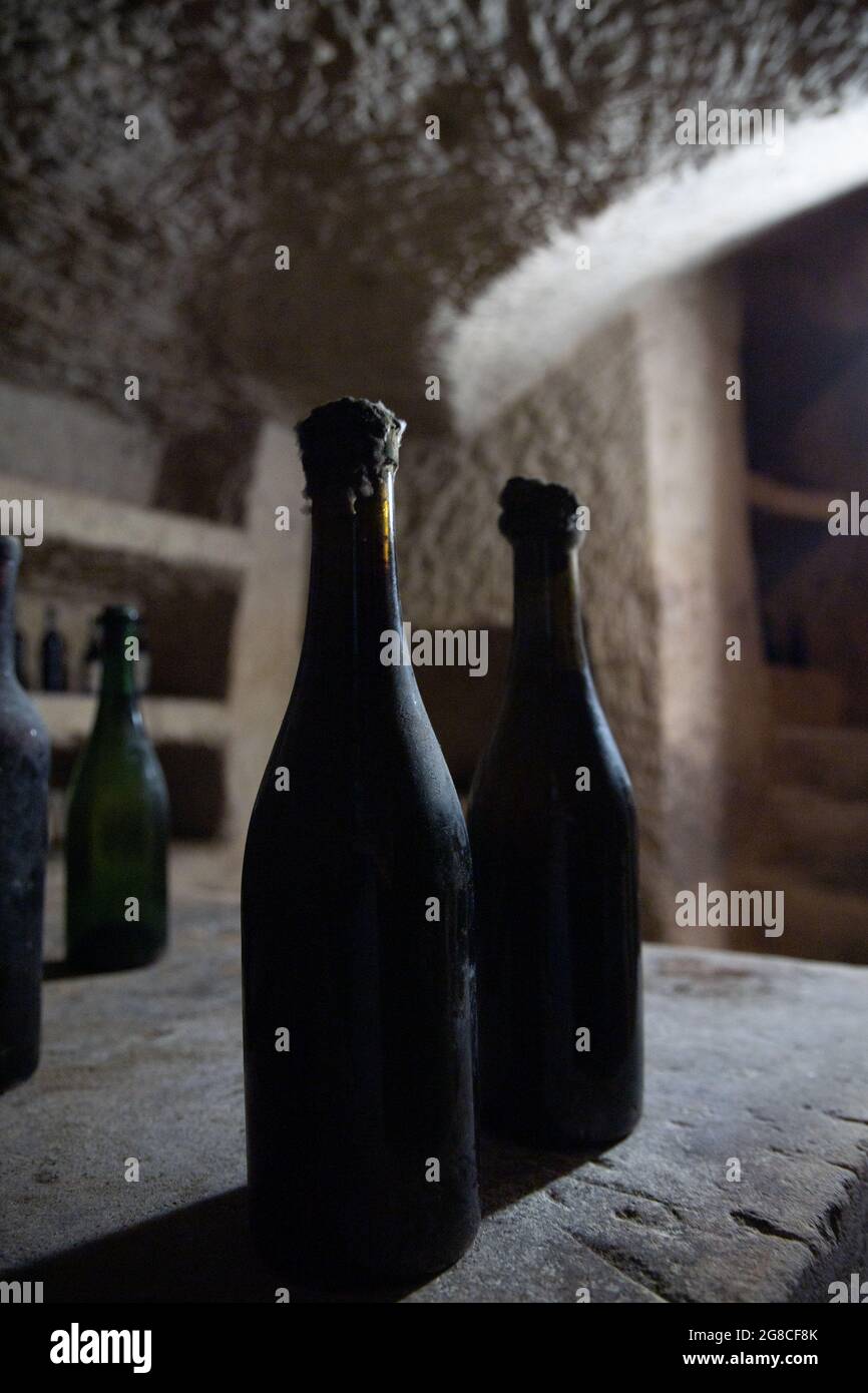 Indoor view of infernot, excavated in the canton stone Stock Photo - Alamy