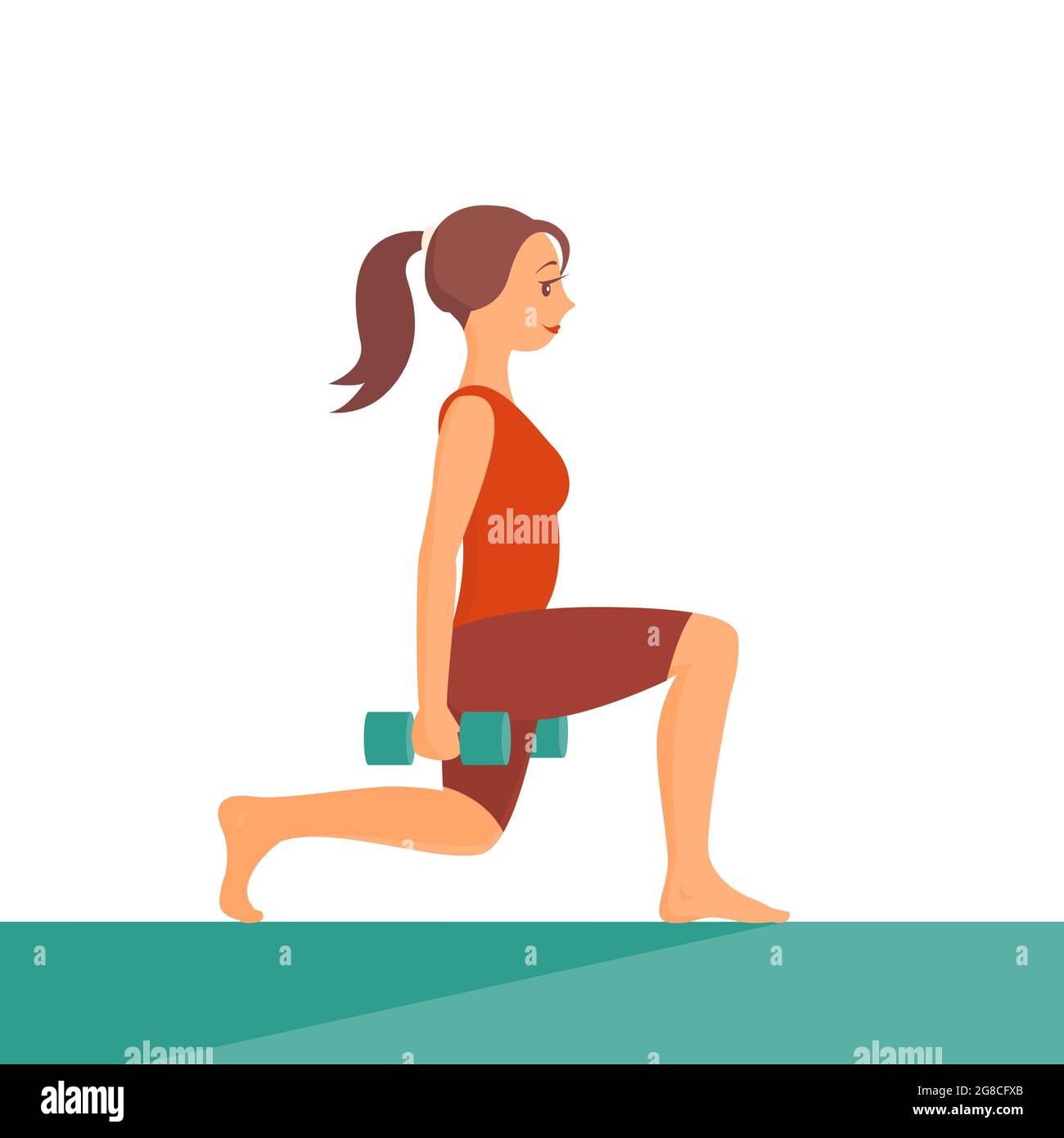 Squat With Dumbbells Cartoon