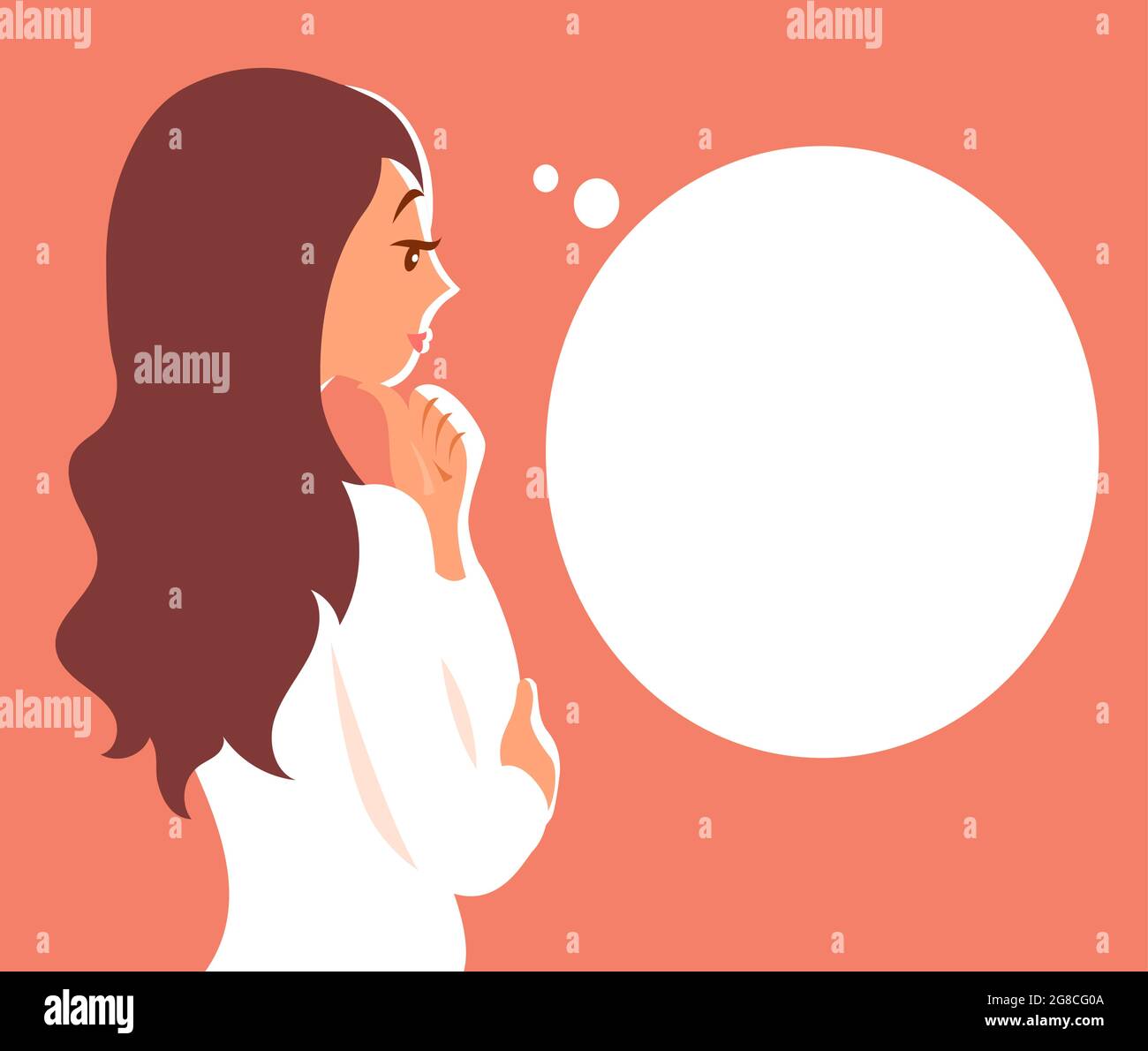 Worried female think bubble hi-res stock photography and images - Alamy