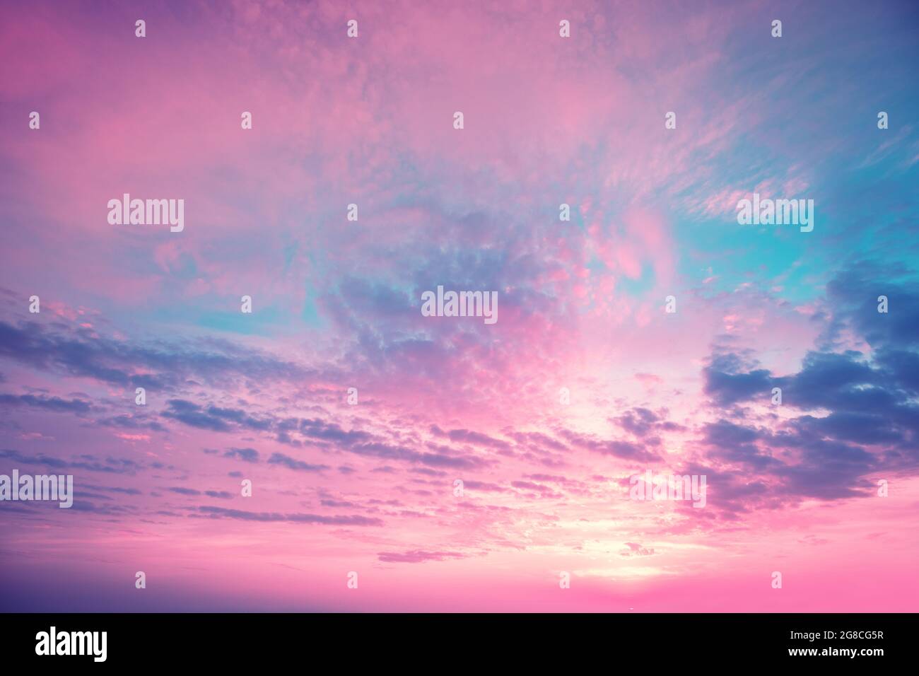 Colorful cloudy flaming purple sky at sunset. Gradient color. Sky ...