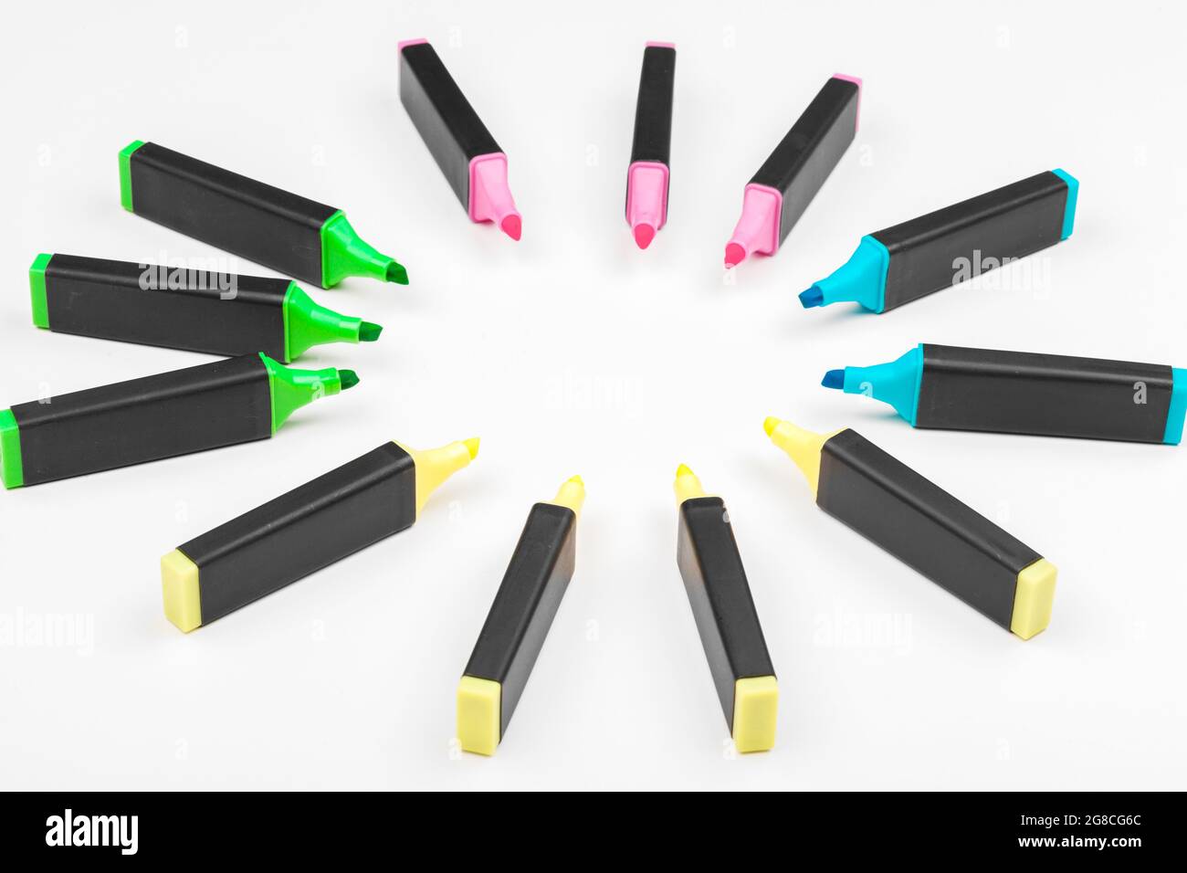 Colored markers isolated on white background Stock Photo - Alamy