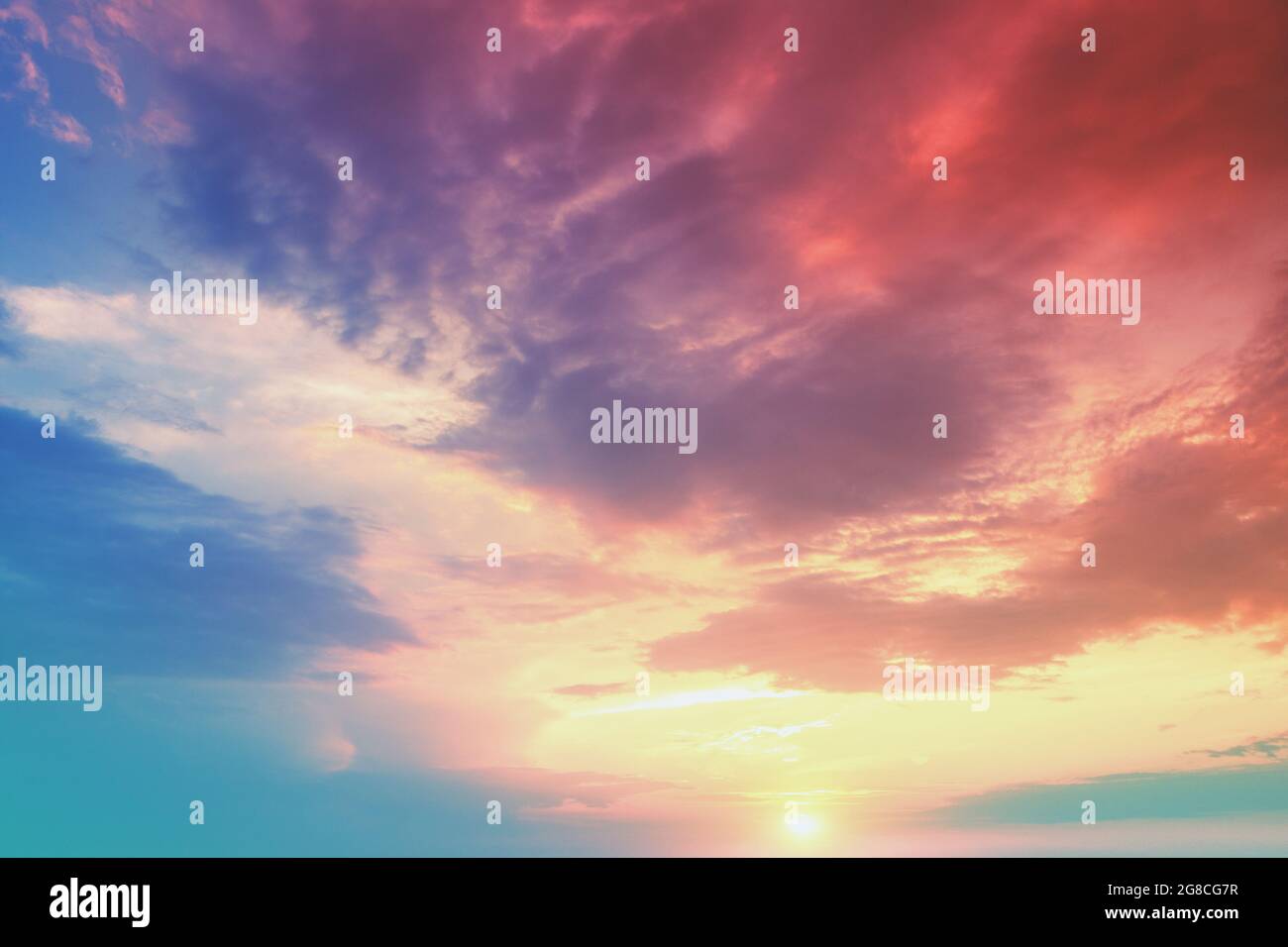 Colorful cloudy sky at sunset. Gradient color. Sky texture. Abstract ...