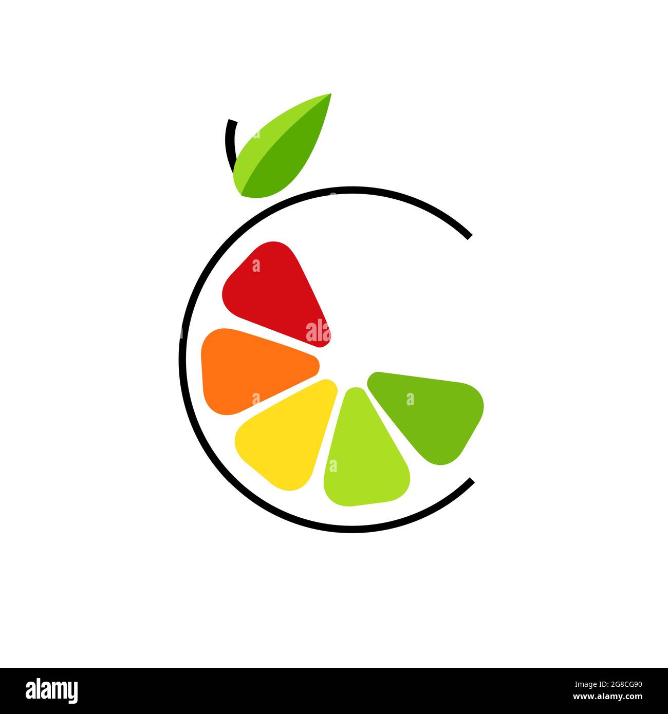 Line fresh juicy tangerine Stock Vector Images - Alamy