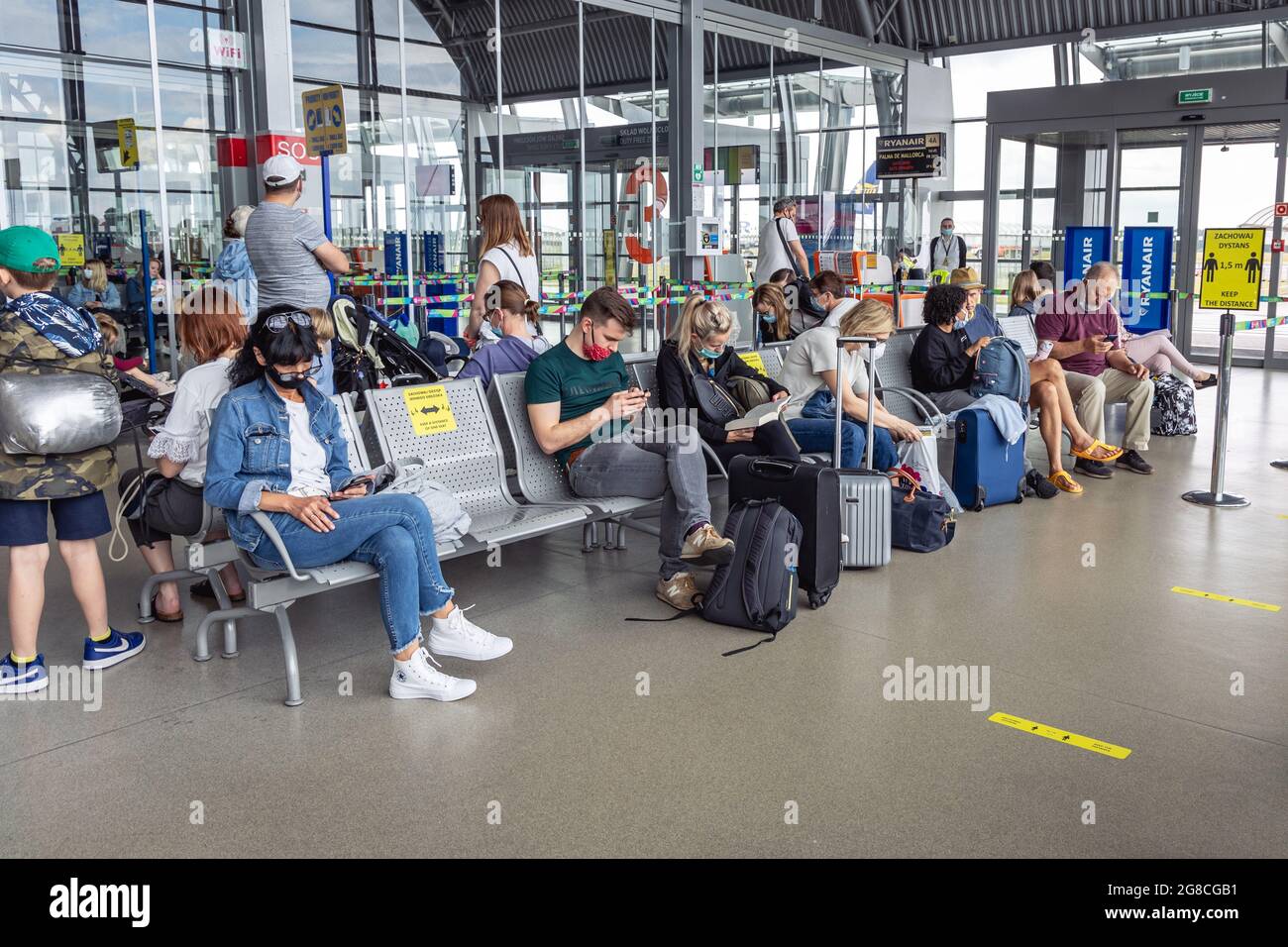 departure lounge of Warsaw Modlin Airport in Moldin town, Poland Stock ...