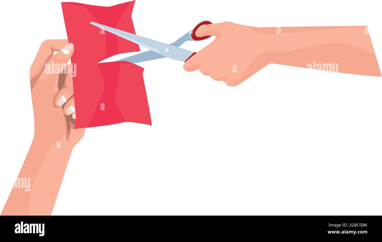 hands cutting paper Stock Vector Image & Art - Alamy