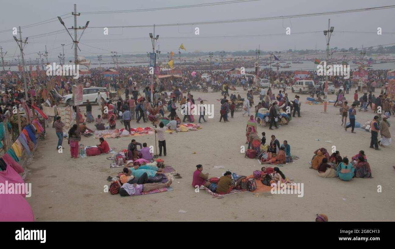 PRAGYARAJ, INDIA - Mar 02, 2019: The largest religious gathering and a ...