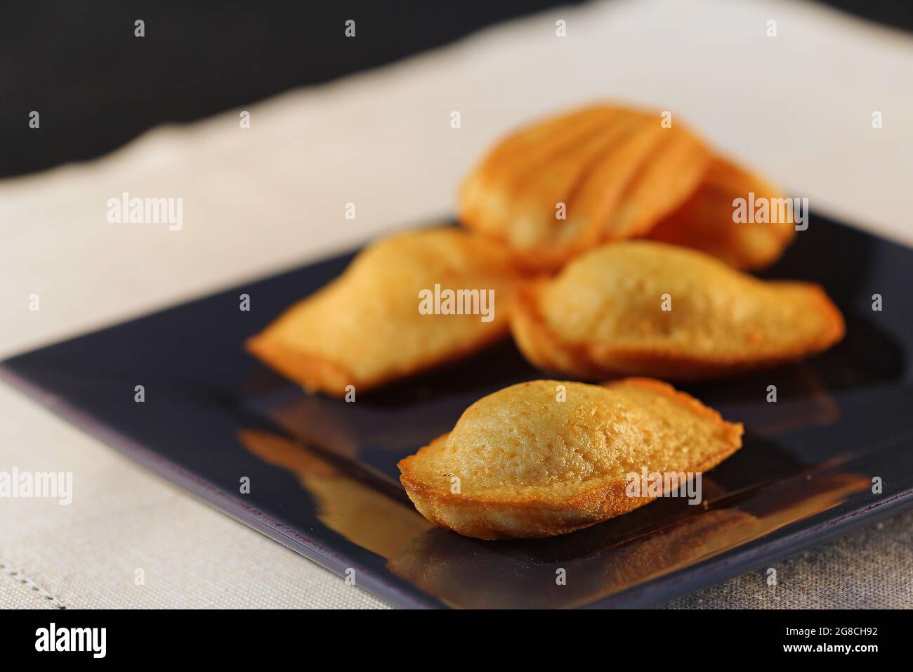 madeleine, french pastry, homemade french shell shaped cookie, on a ...