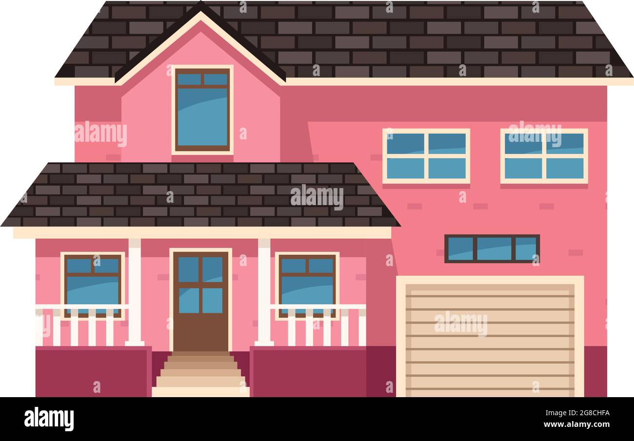 pink house front Stock Vector Image & Art - Alamy