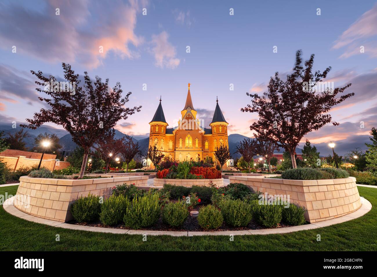 Provo, Utah, USA at Provo City Center Temple at twilight Stock Photo ...