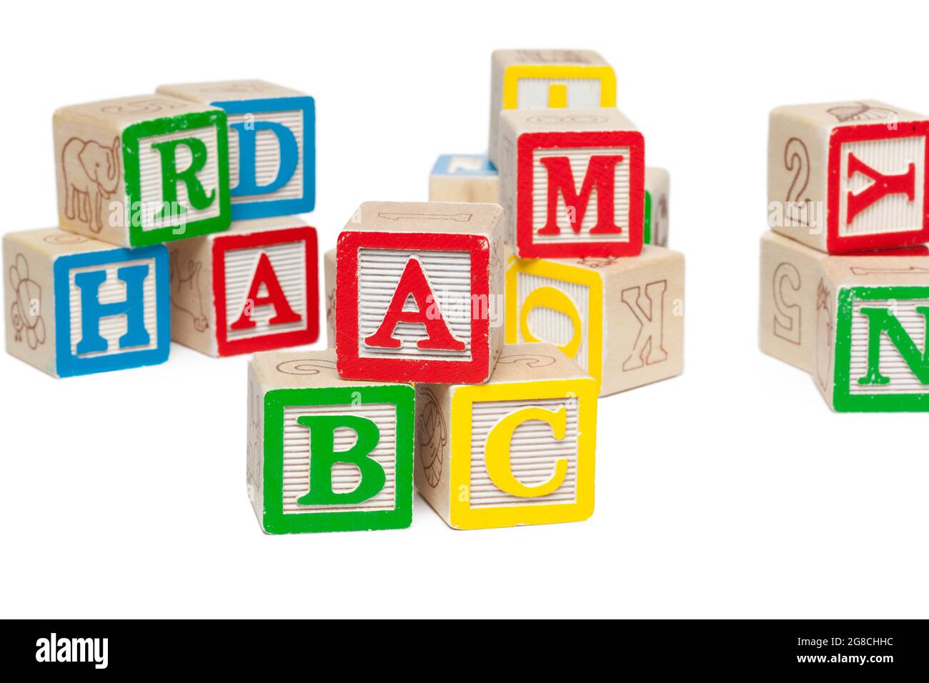 Wooden alphabet blocks isolated on white background Stock Photo - Alamy