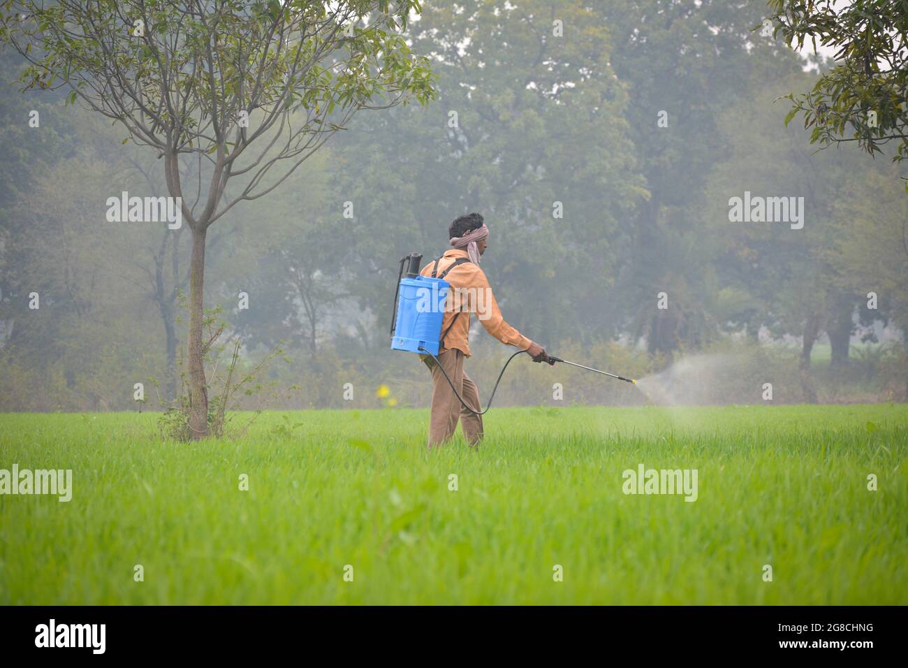 Farmer spray fertilizer hi-res stock photography and images - Alamy