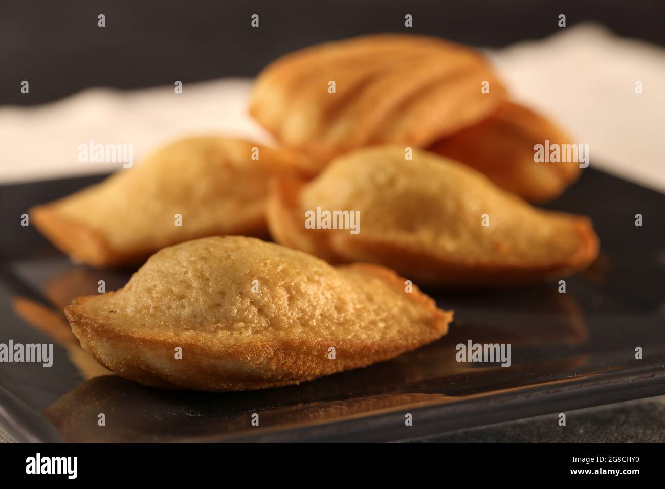 madeleine, french pastry, homemade french shell shaped cookie, on a ...