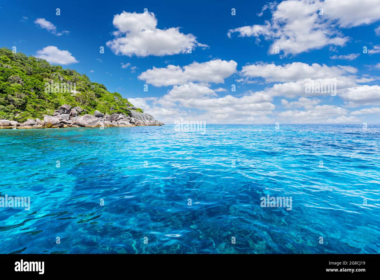 Turquoise water of Andaman Sea at Similan Islands, Khao Lak, Phang-Nga ...