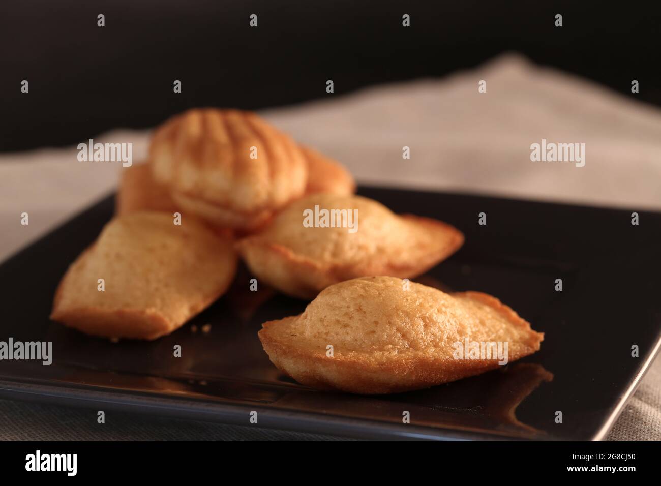 madeleine, french pastry, homemade french shell shaped cookie, on a ...