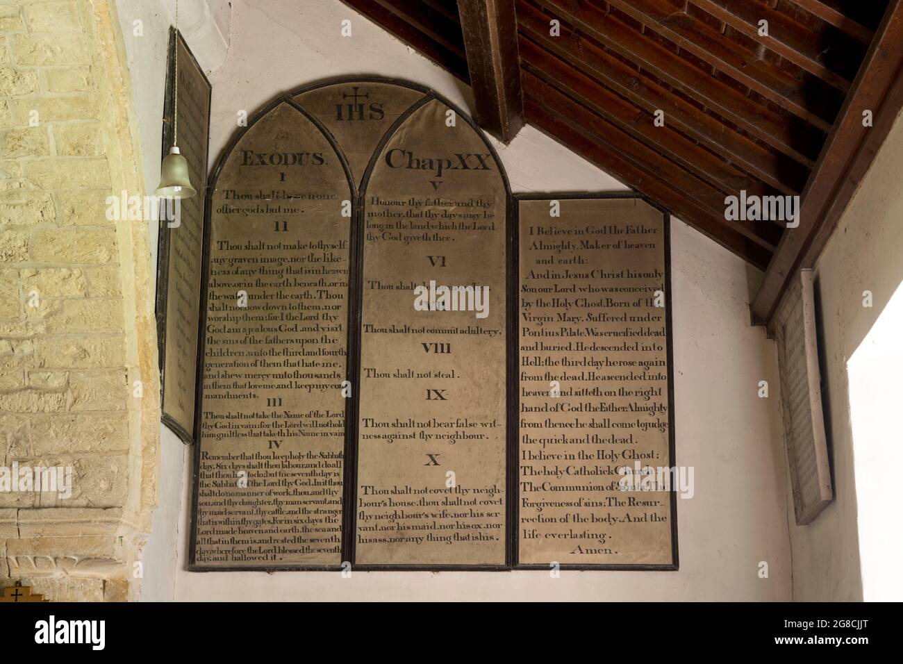 Ten Commandments and the Creed boards, St. Peter and St Paul`s Church ...