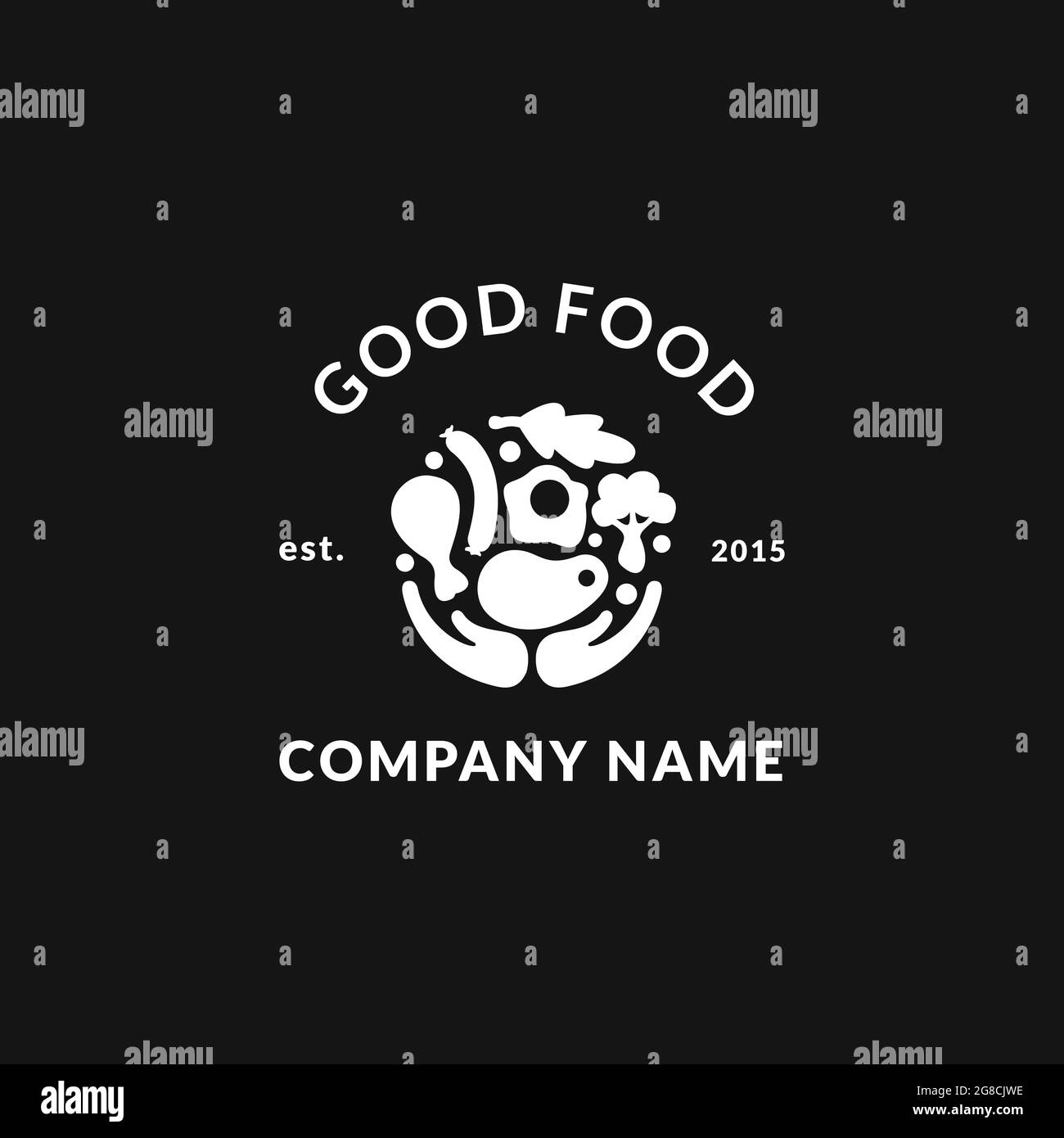 Circle food set abstract Black and White Stock Photos & Images - Alamy