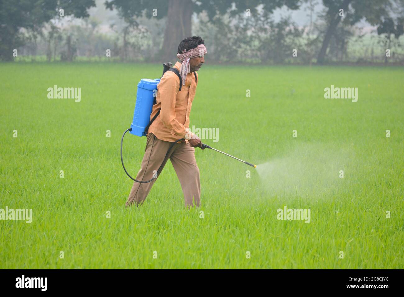 Agriculture farmer spraying fertilizer hi-res stock photography and ...