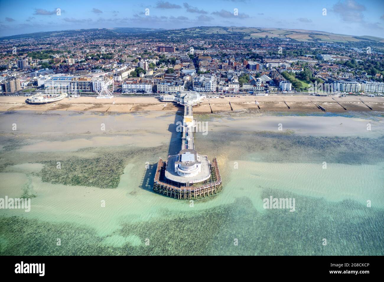 Aerial view of Worthing Pier an impressive Victorian structure on the ...