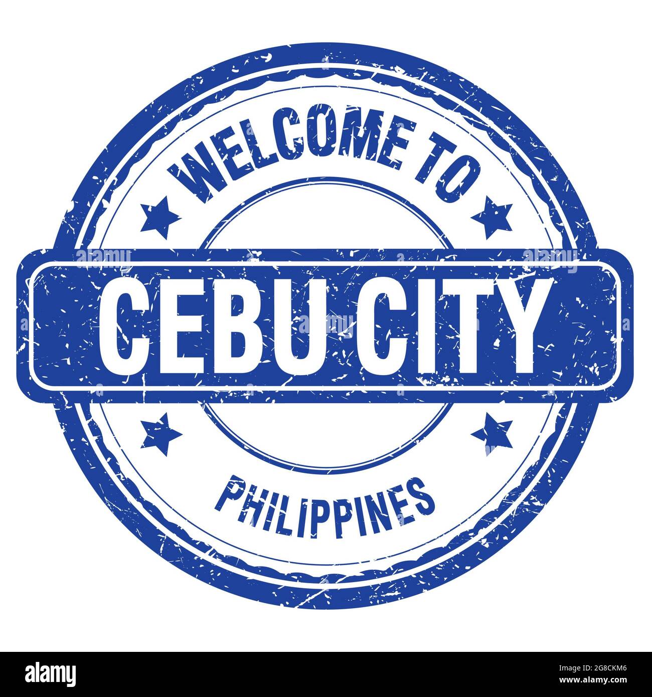 WELCOME TO CEBU CITY - PHILIPPINES, words written on blue grungy stamp ...