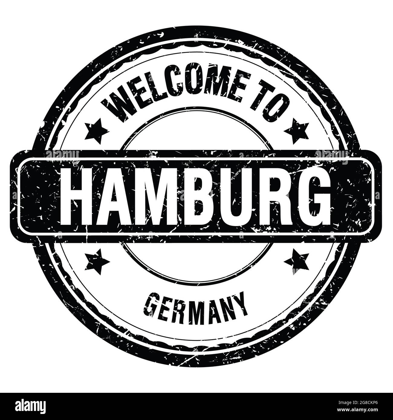 WELCOME TO HAMBURG - GERMANY, words written on black grungy stamp Stock Photo - Alamy