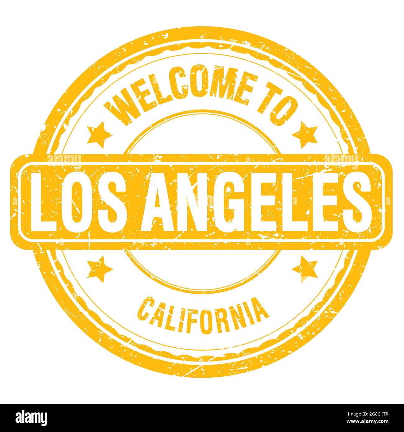 WELCOME TO LOS ANGELES - CALIFORNIA, words written on yellow grungy ...
