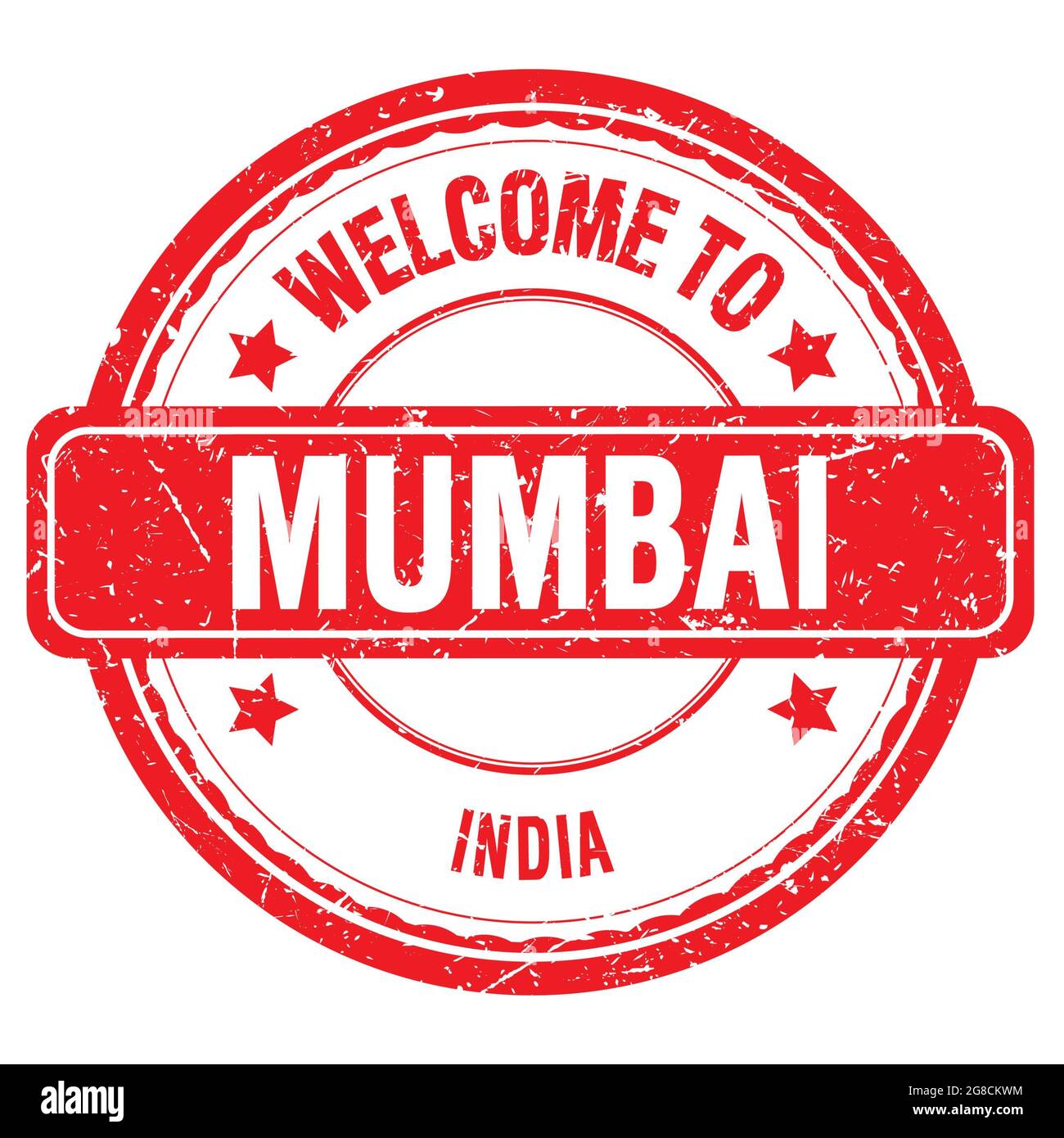 WELCOME TO MUMBAI - INDIA, words written on red grungy stamp Stock ...