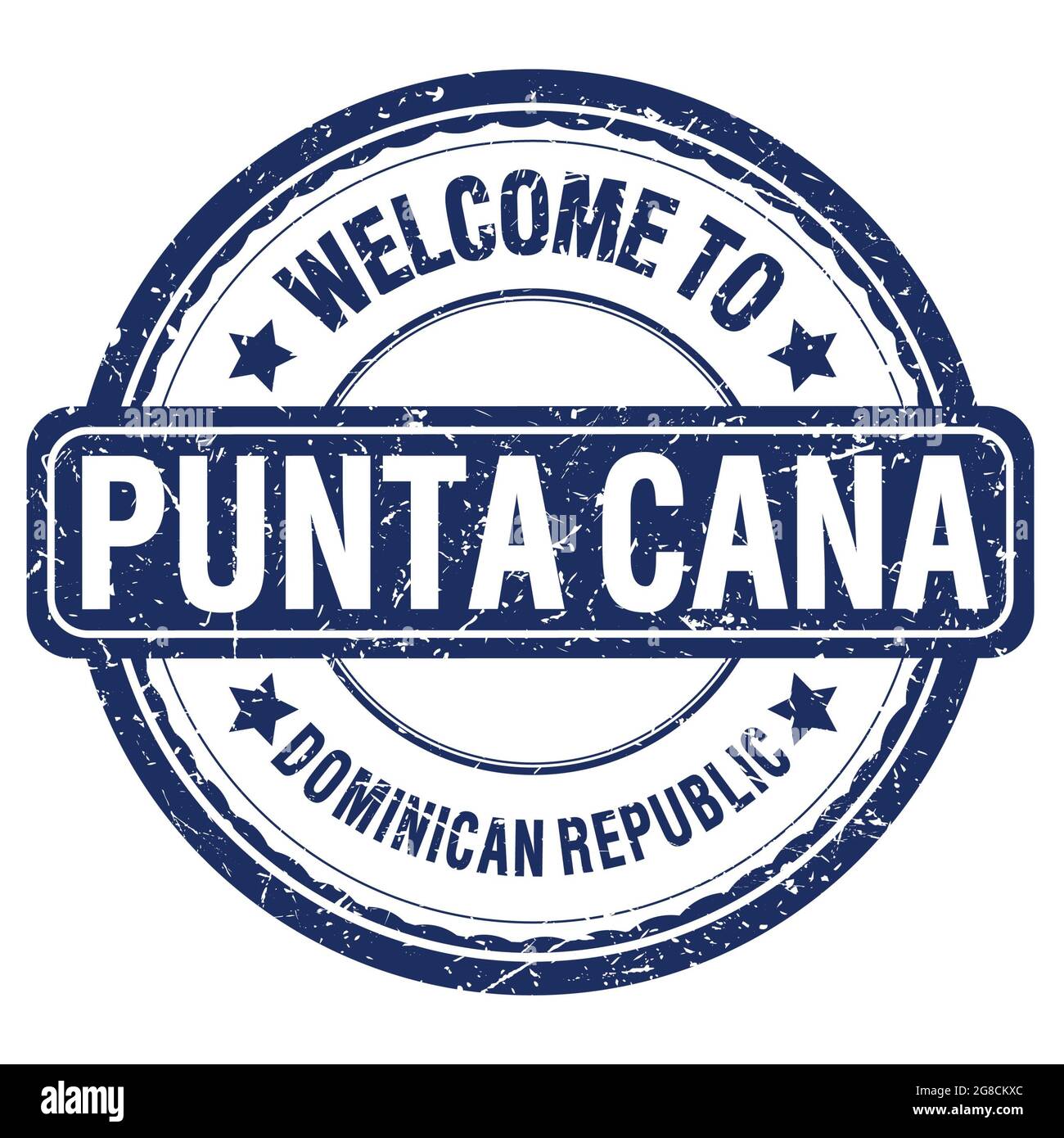 WELCOME TO PUNTA CANA - DOMINICAN REPUBLIC, words written on blue ...