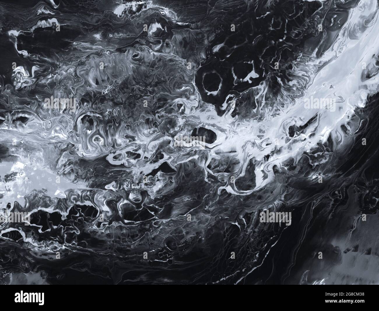 Abstract creative black and white hand painted background, fluid art ...
