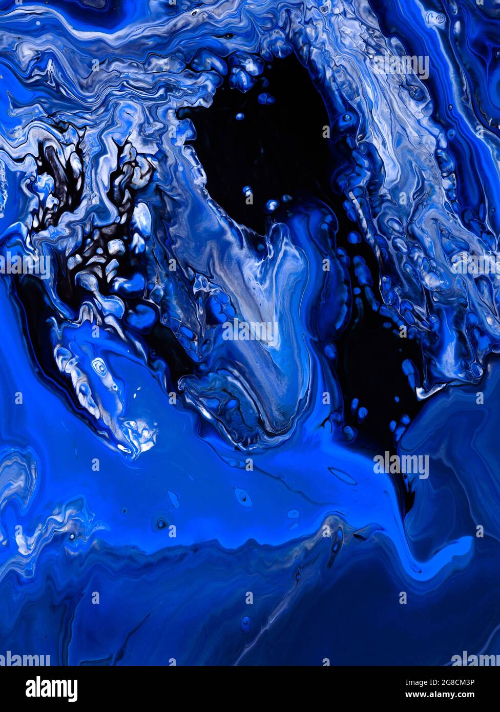 Blue creative abstract hand painted background, fluid art, marble ...