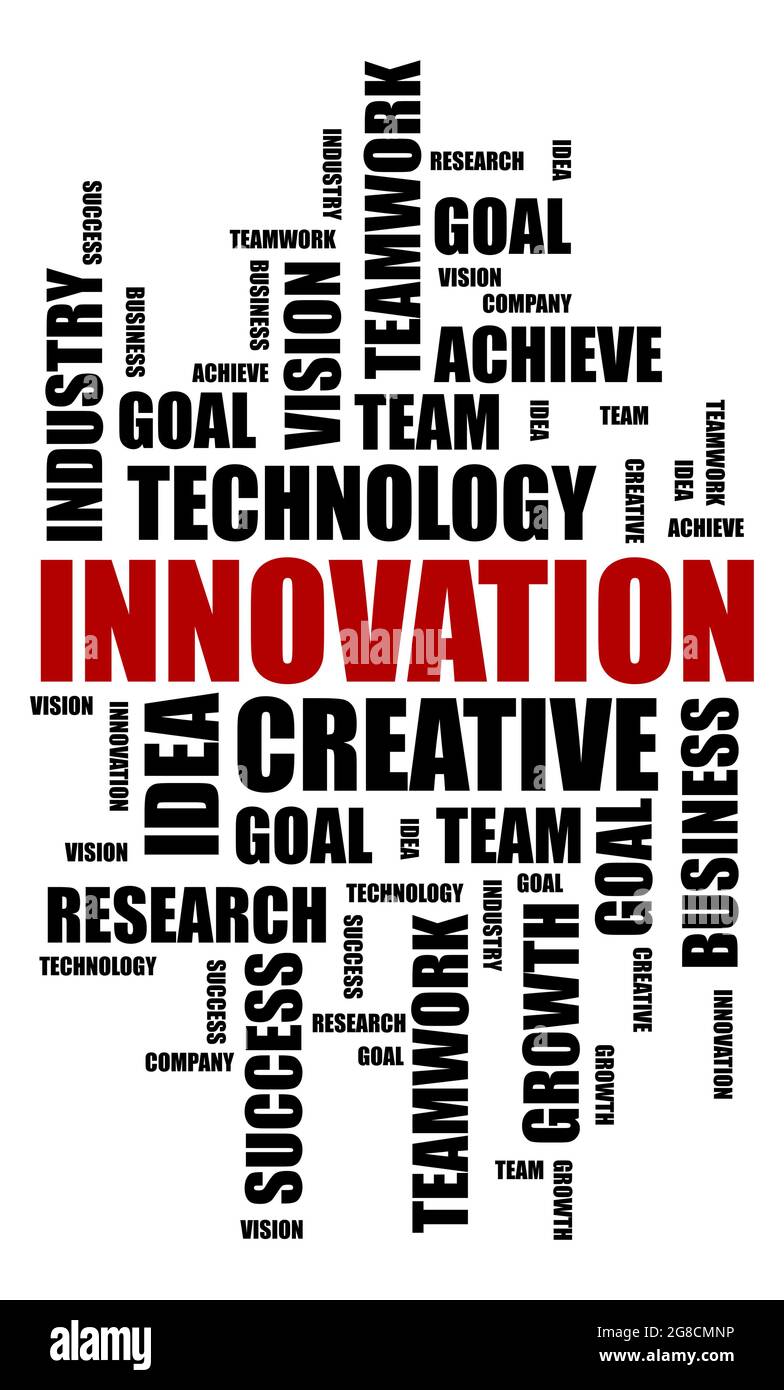 Innovation word cloud concept drawn on a white background Stock Photo ...
