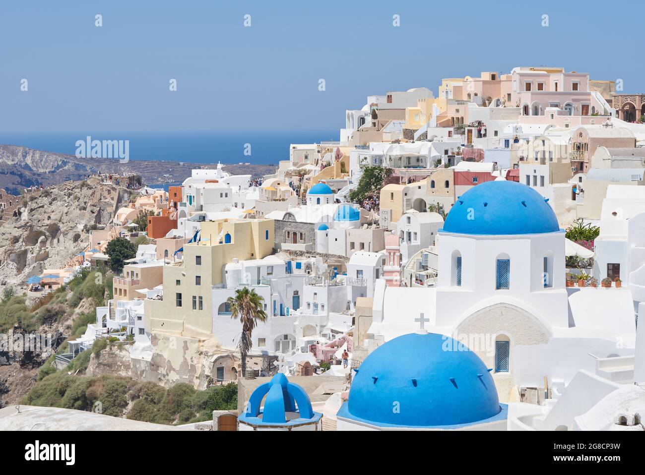 Traditional whitewashed buildings of Santorini in Greece Stock Photo ...
