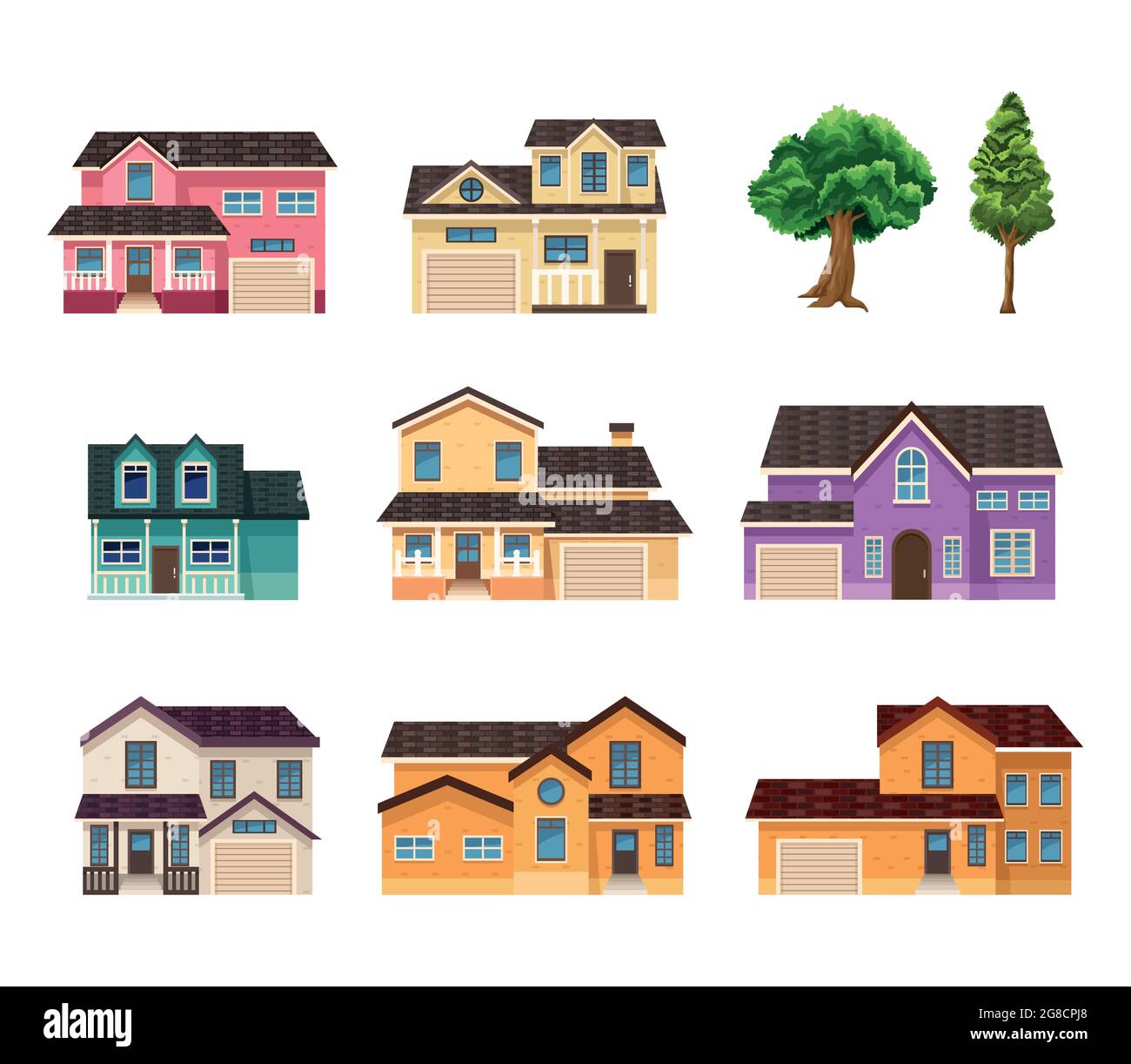 Eight buildings Stock Vector Images - Alamy