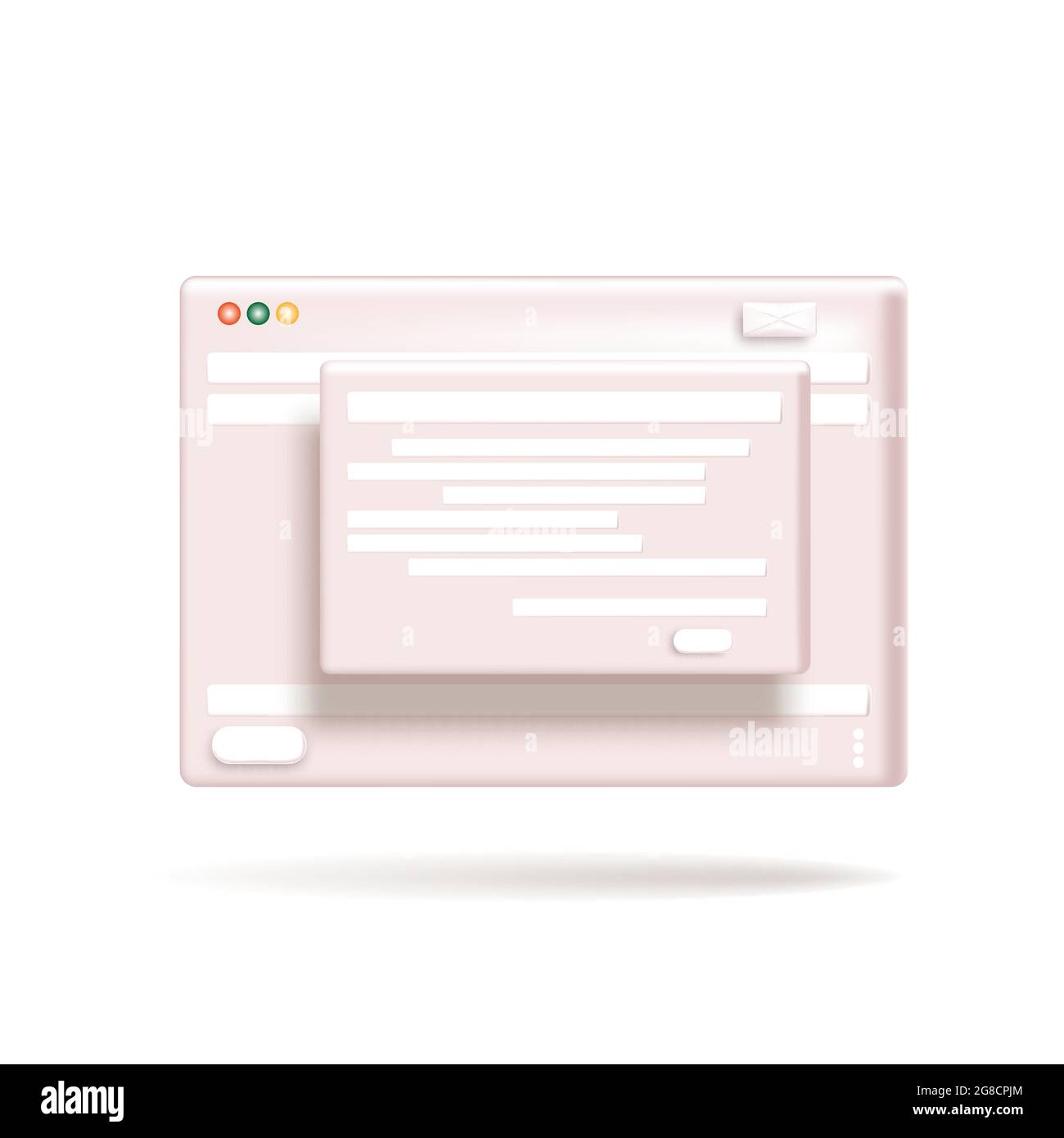 E-mail blank template internet mail frame interface for mail message 3d ...