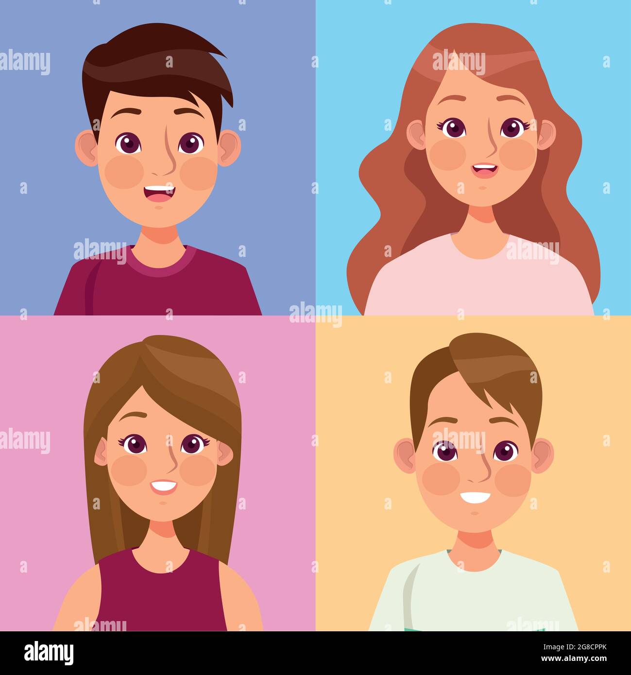 four persons characters Stock Vector Image & Art - Alamy