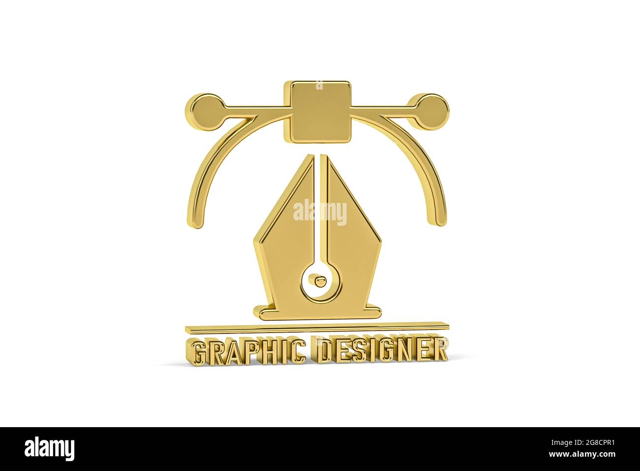 Golden 3d graphic designer icon isolated on white background - 3D ...