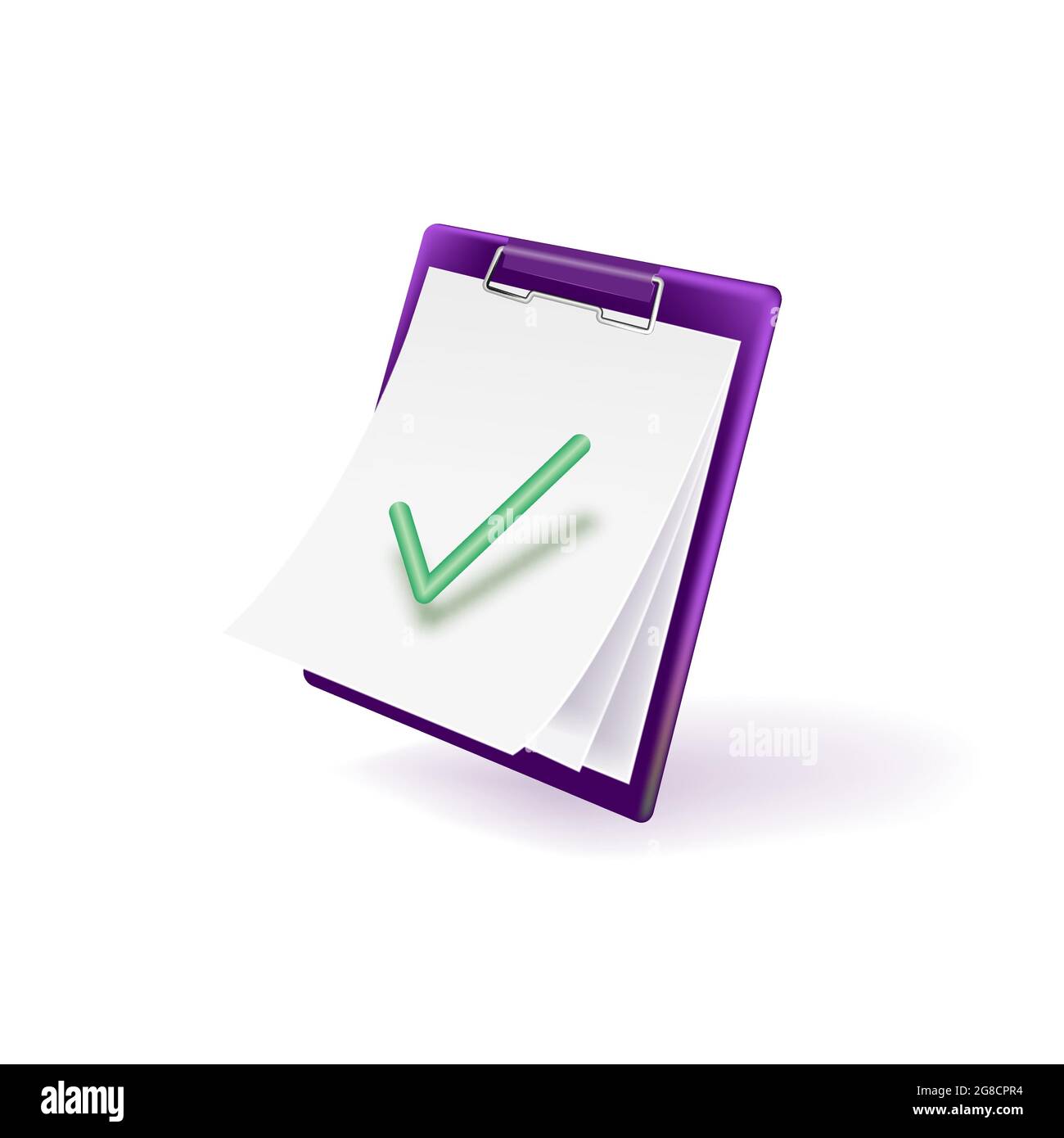 clipboard and check mark illustration design over a white background ...