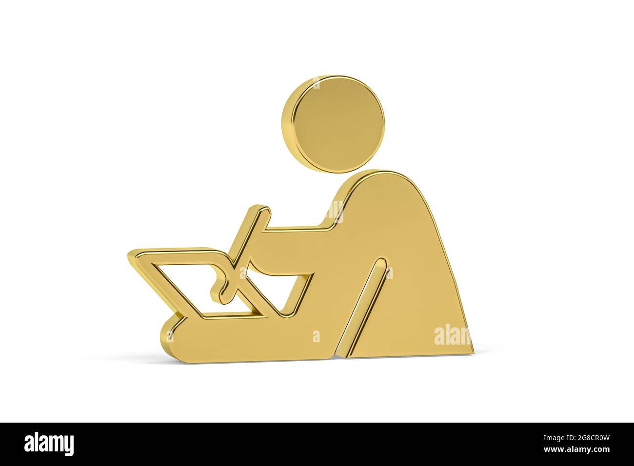 Golden 3d graphic designer icon isolated on white background - 3D ...