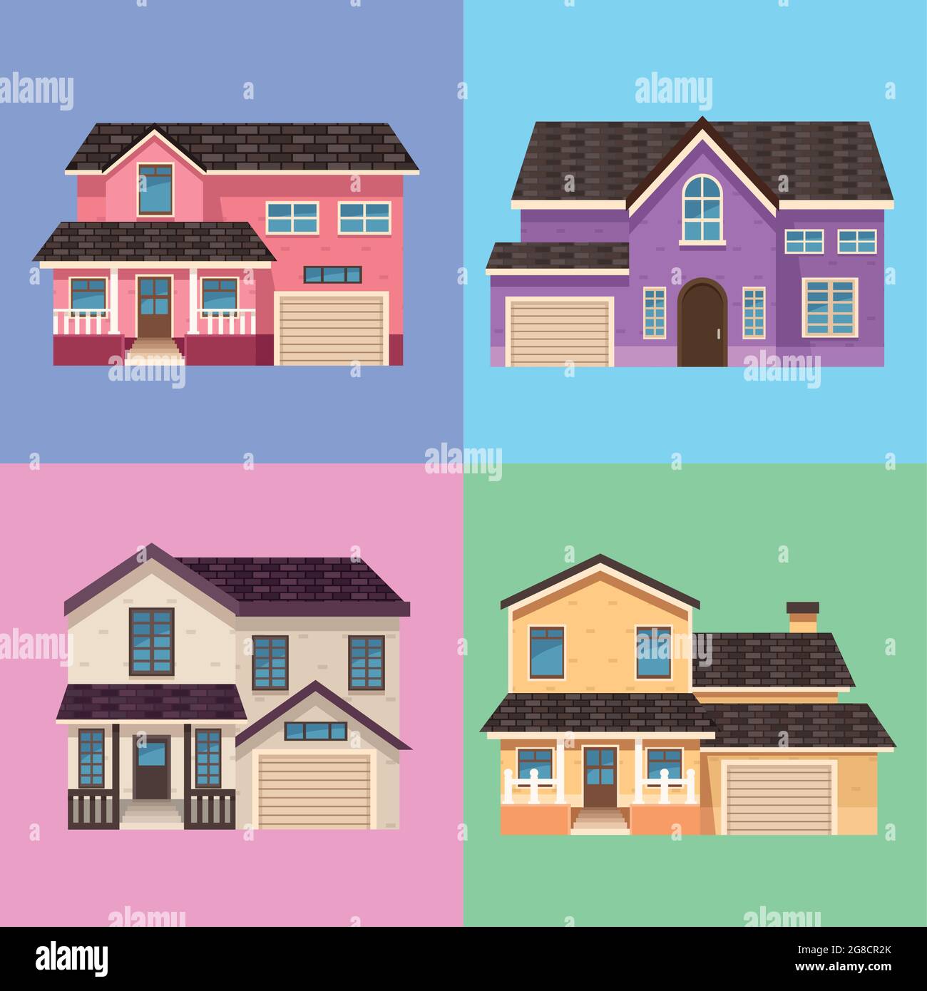 four fronts houses Stock Vector Image & Art - Alamy