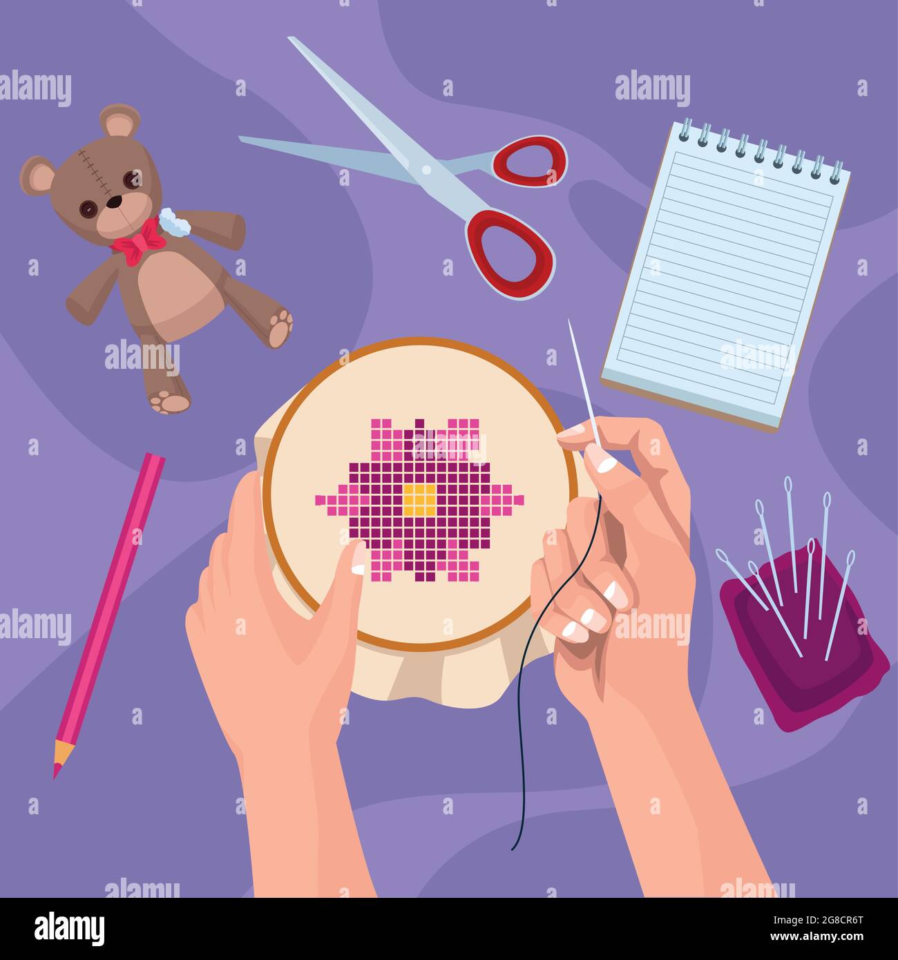hands with craft project Stock Vector Image & Art - Alamy