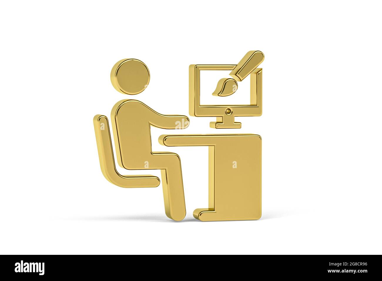 Golden 3d graphic designer icon isolated on white background - 3D ...