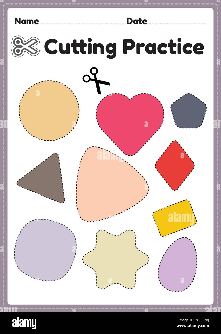 Cut Activity For Preschool Kids For Cutting The Paper With Scissors To Cut Activity For Preschool Kids For Cutting The Paper With Scissors To