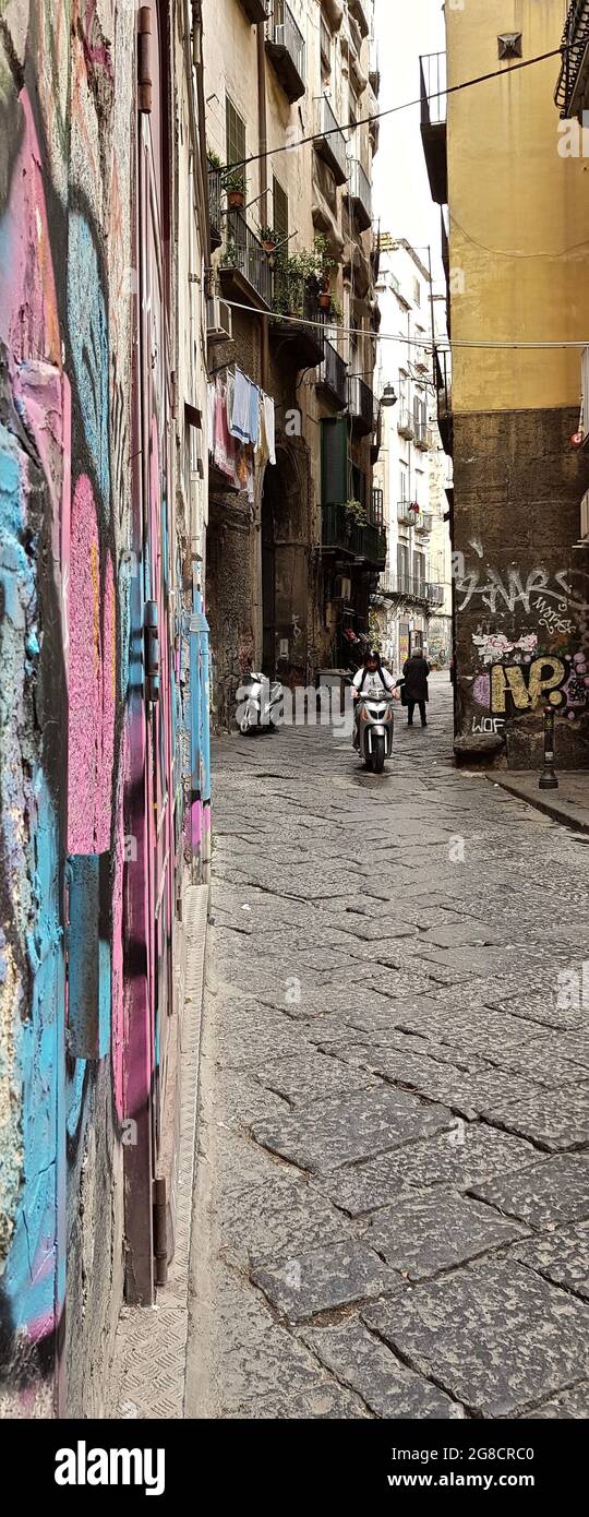 Street corner in the Spanish Quarter in Naples Italy Stock Photo - Alamy