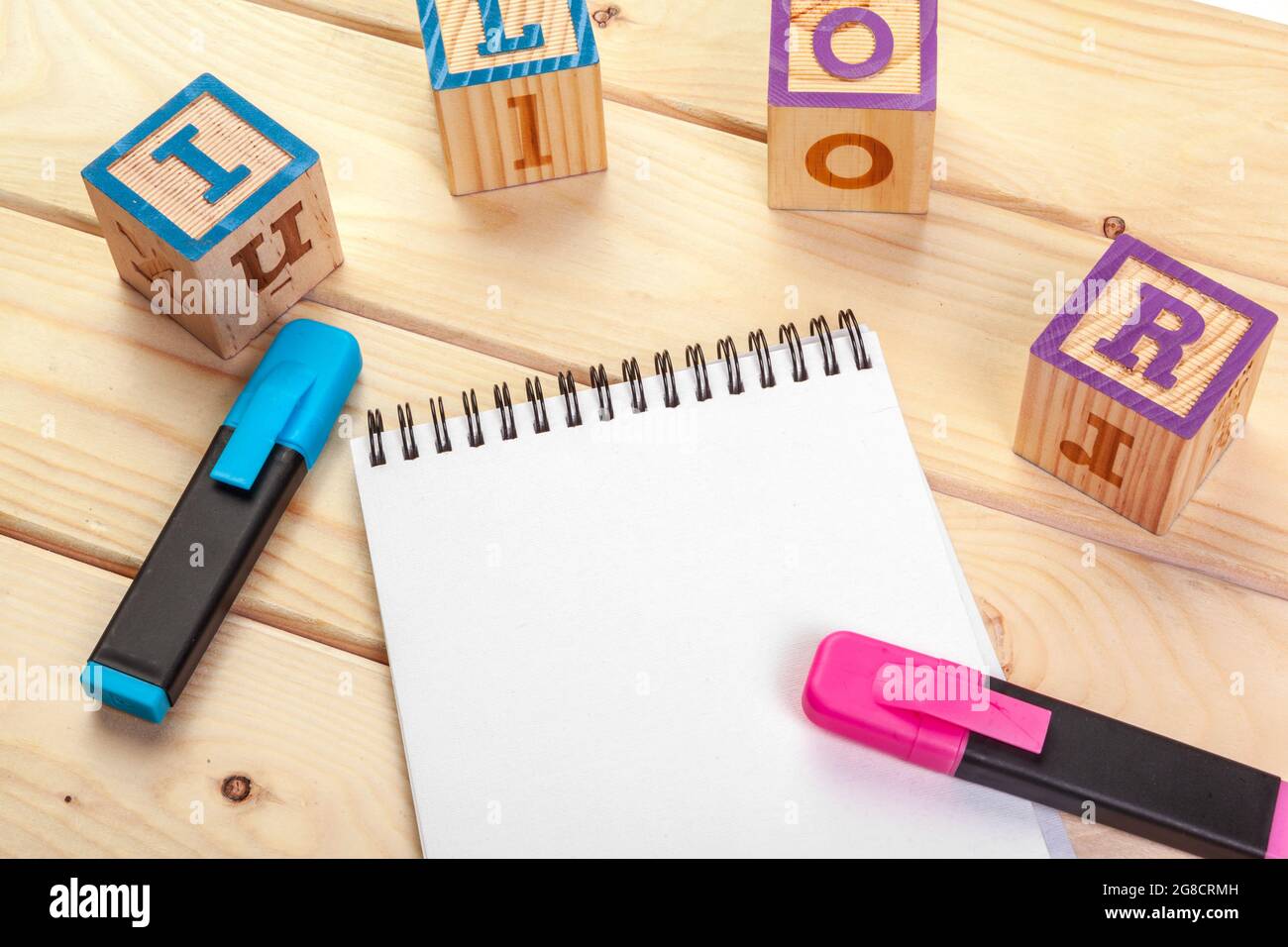 abc alphabet with paper note book Stock Photo - Alamy