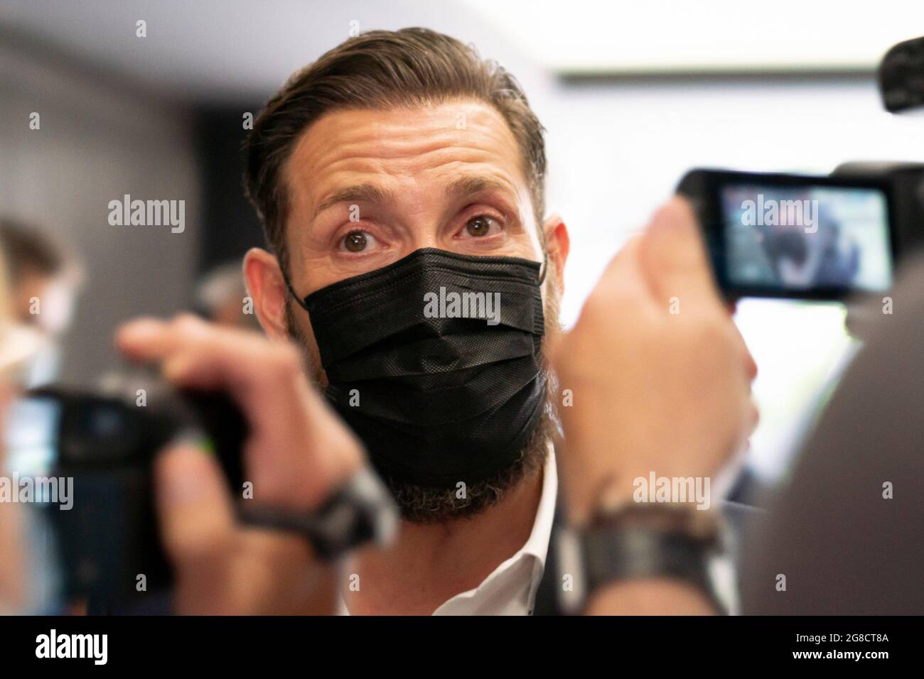 Madrid, Spain. 19th July, 2021. Antonio David Flores enters the court ...