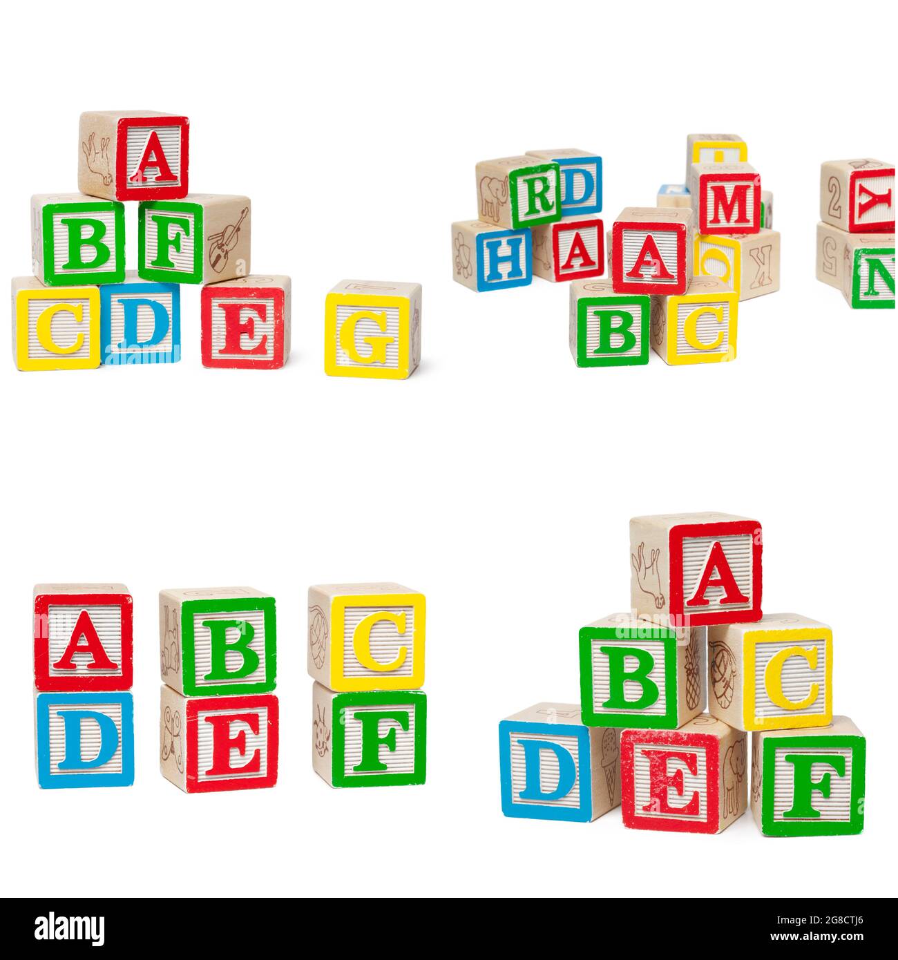 Wooden alphabet blocks isolated on white background Stock Photo - Alamy