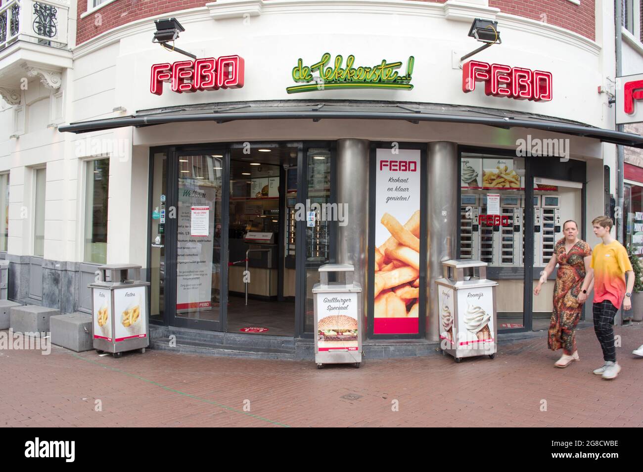 Nijmegen, Netherlands - June 26, 2021: Entrance of a FEBO snack bar ...