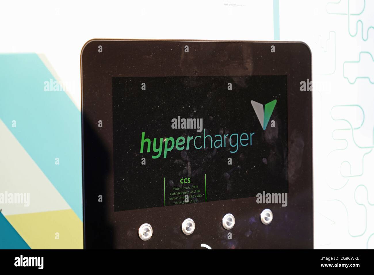 Hypercharger, charging station for electric cars, in the parking lot at ...