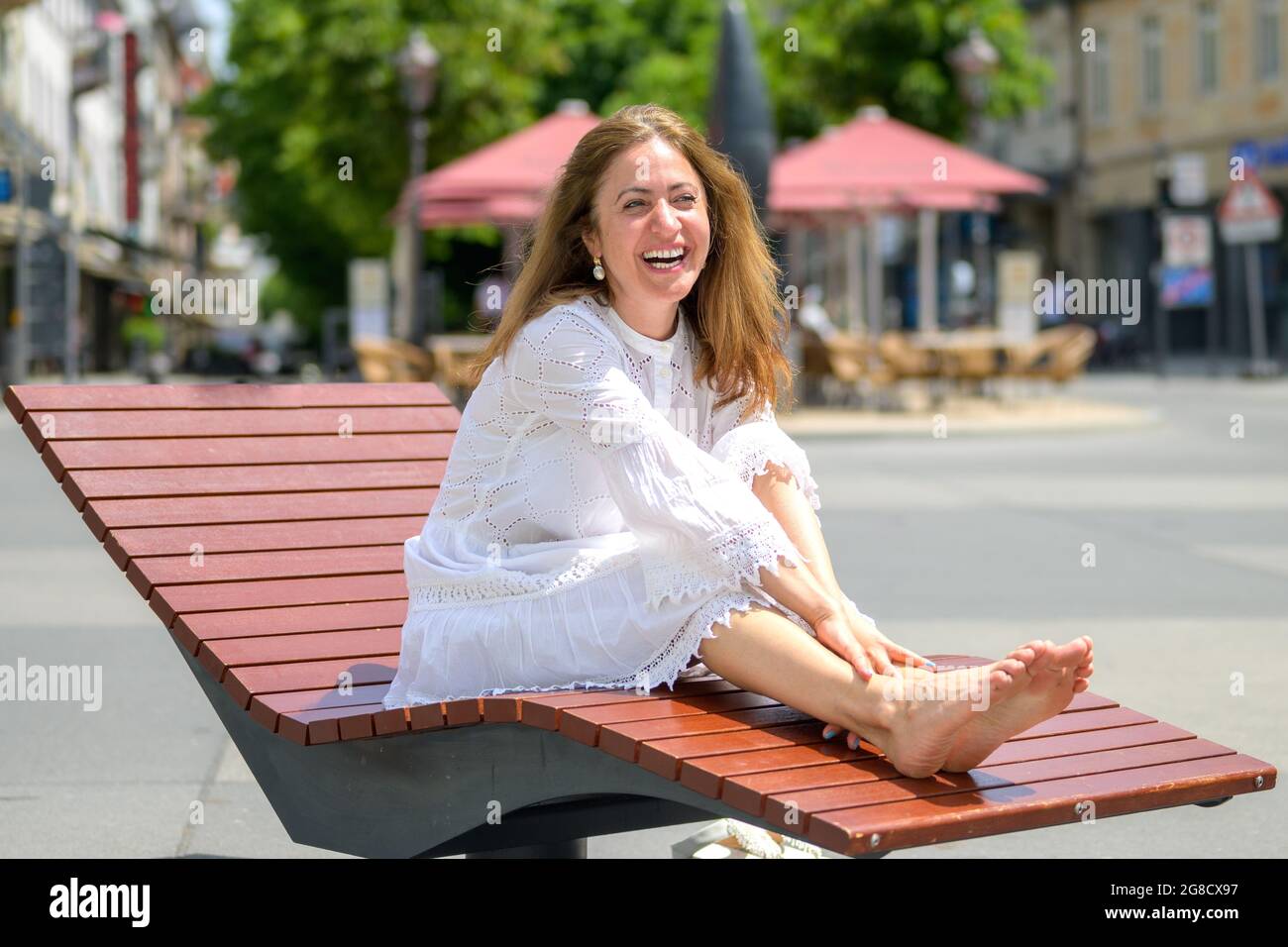 Recliner chair woman hi-res stock photography and images - Alamy